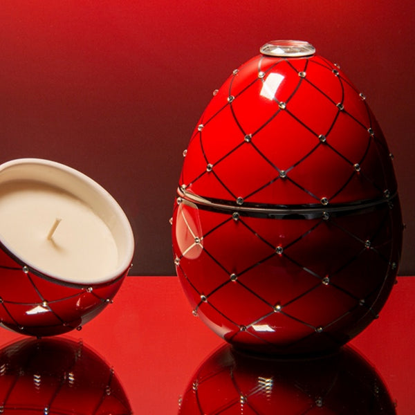 Ladenac Candle- Red with Silver Stripes - Adare Manor